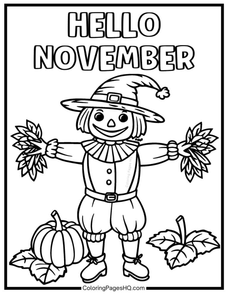 Cute November Coloring Pages (Free PDF Printables) - Coloring Pages HQ