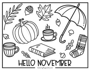 Cute November Coloring Pages (Free PDF Printables) - Coloring Pages HQ