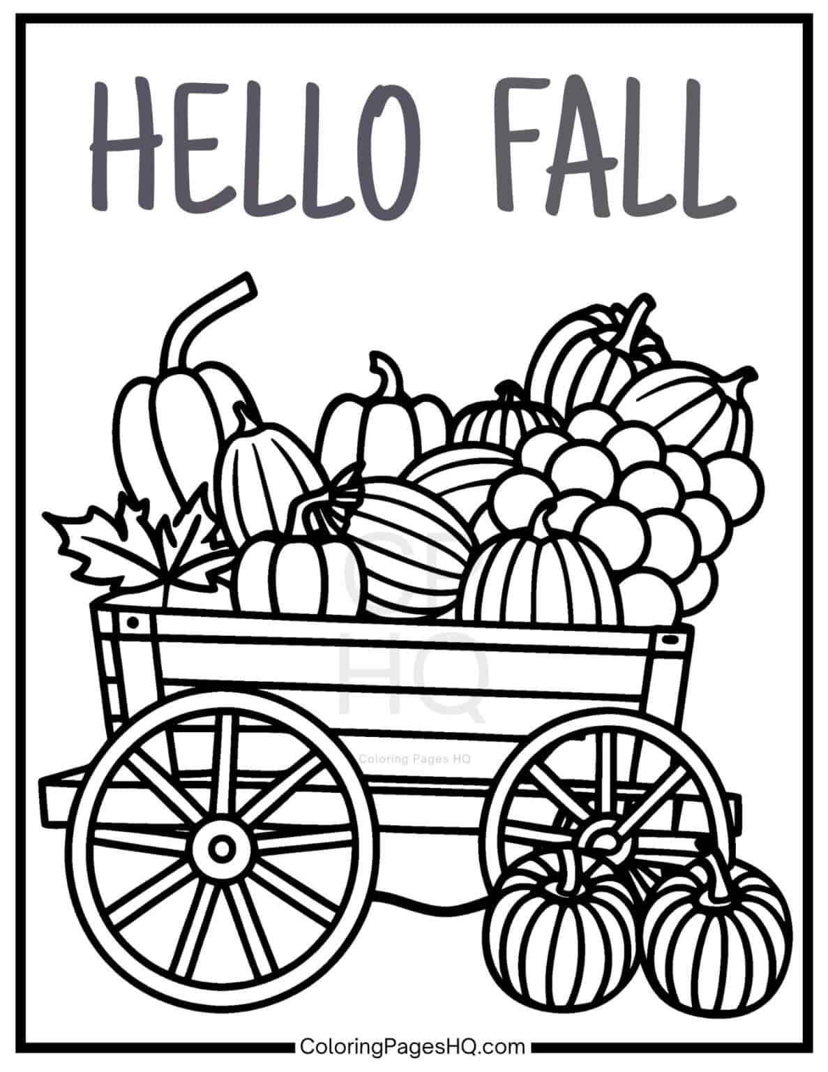 Cute Fall Things to Color (Free PDF Printables) - Coloring Pages HQ