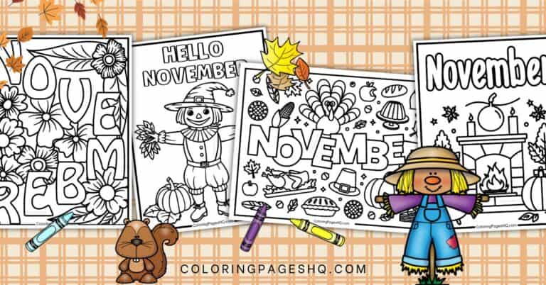 Cute November Coloring Pages (Free PDF Printables) - Coloring Pages HQ