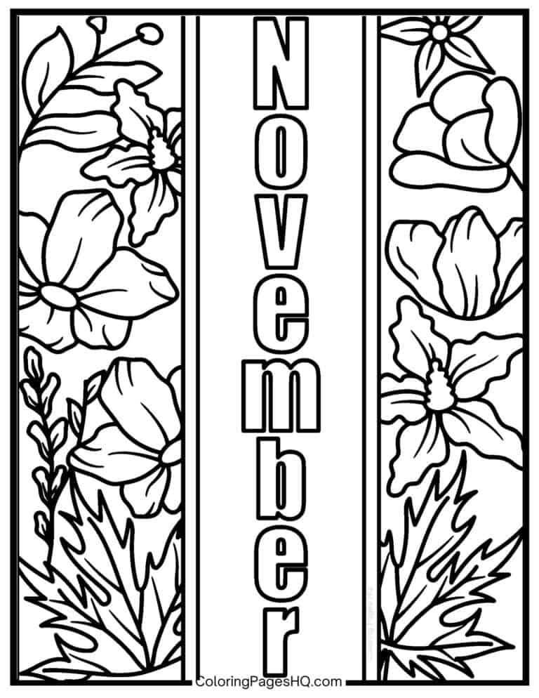 Cute November Coloring Pages (Free PDF Printables) - Coloring Pages HQ