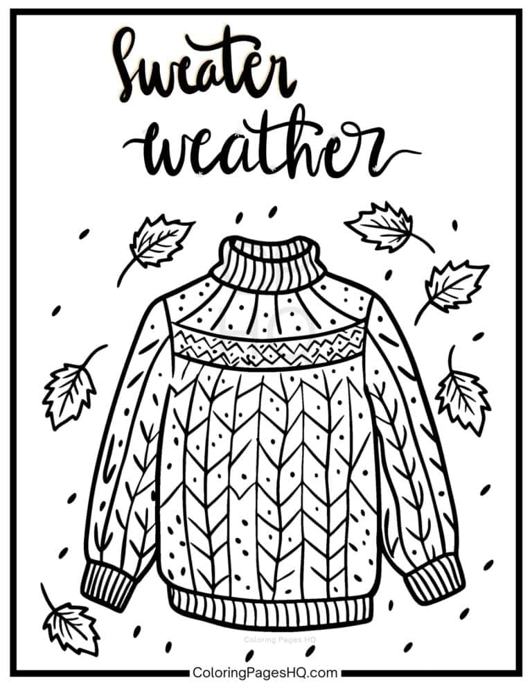 Cute Fall Things to Color (Free PDF Printables) - Coloring Pages HQ