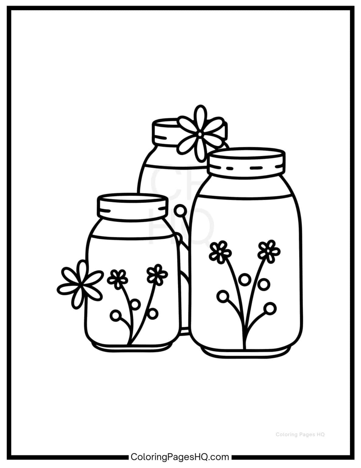 Cute Spring Jars Coloring Pages (Free PDF Printables) - Coloring Pages HQ