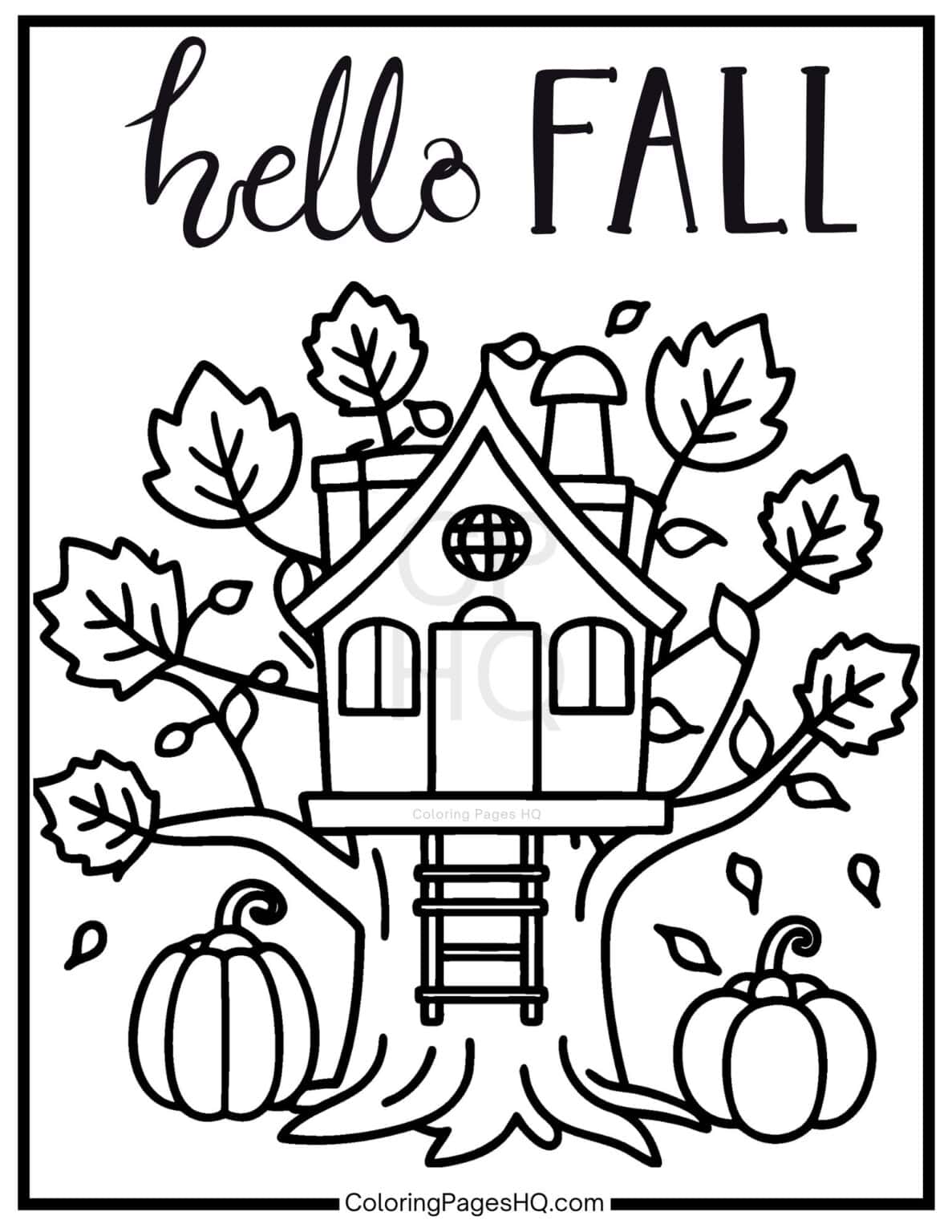 Cute Fall Things to Color (Free PDF Printables) - Coloring Pages HQ