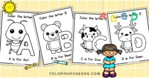 Cute Preschool Animal Alphabet Coloring Pages (Free PDF Printables ...
