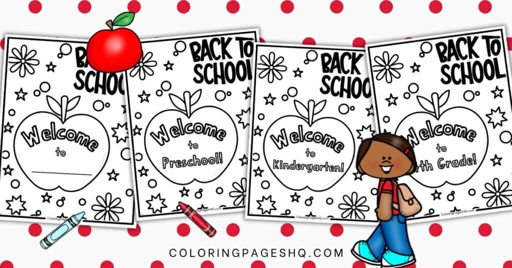 Cute Apple Back to School Coloring Pages (Free PDF Printables ...