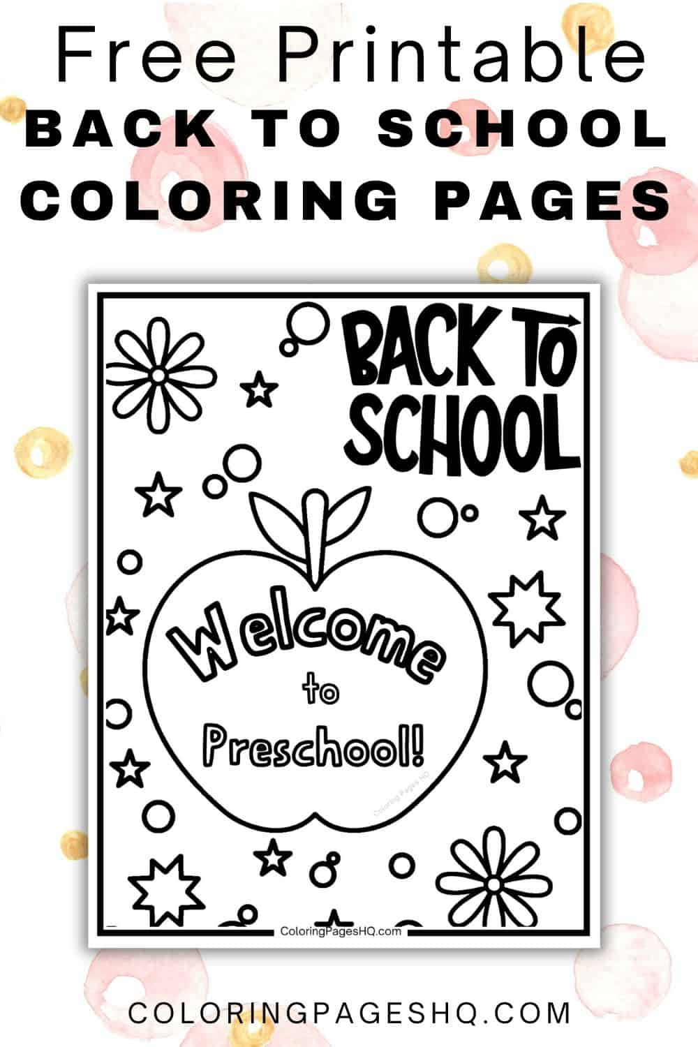 Cute Apple Back to School Coloring Pages (Free PDF Printables ...