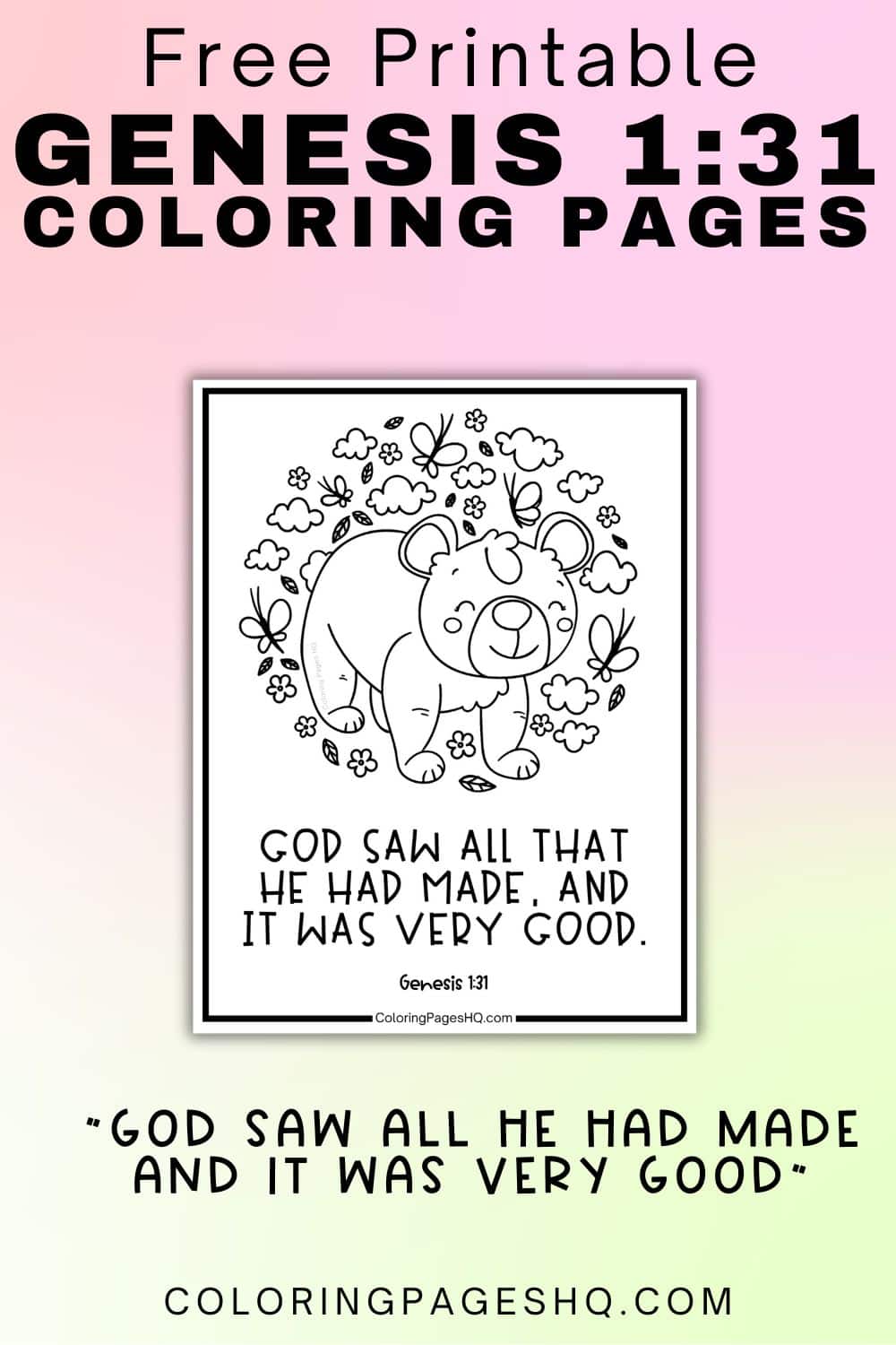 Cute God's Creation Coloring Pages (Free PDF Printables) - Coloring ...