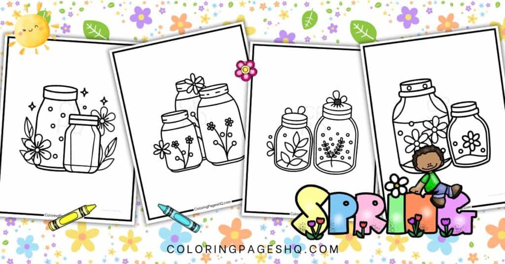 Cute Spring Jars Coloring Pages (Free PDF Printables) - Coloring Pages HQ