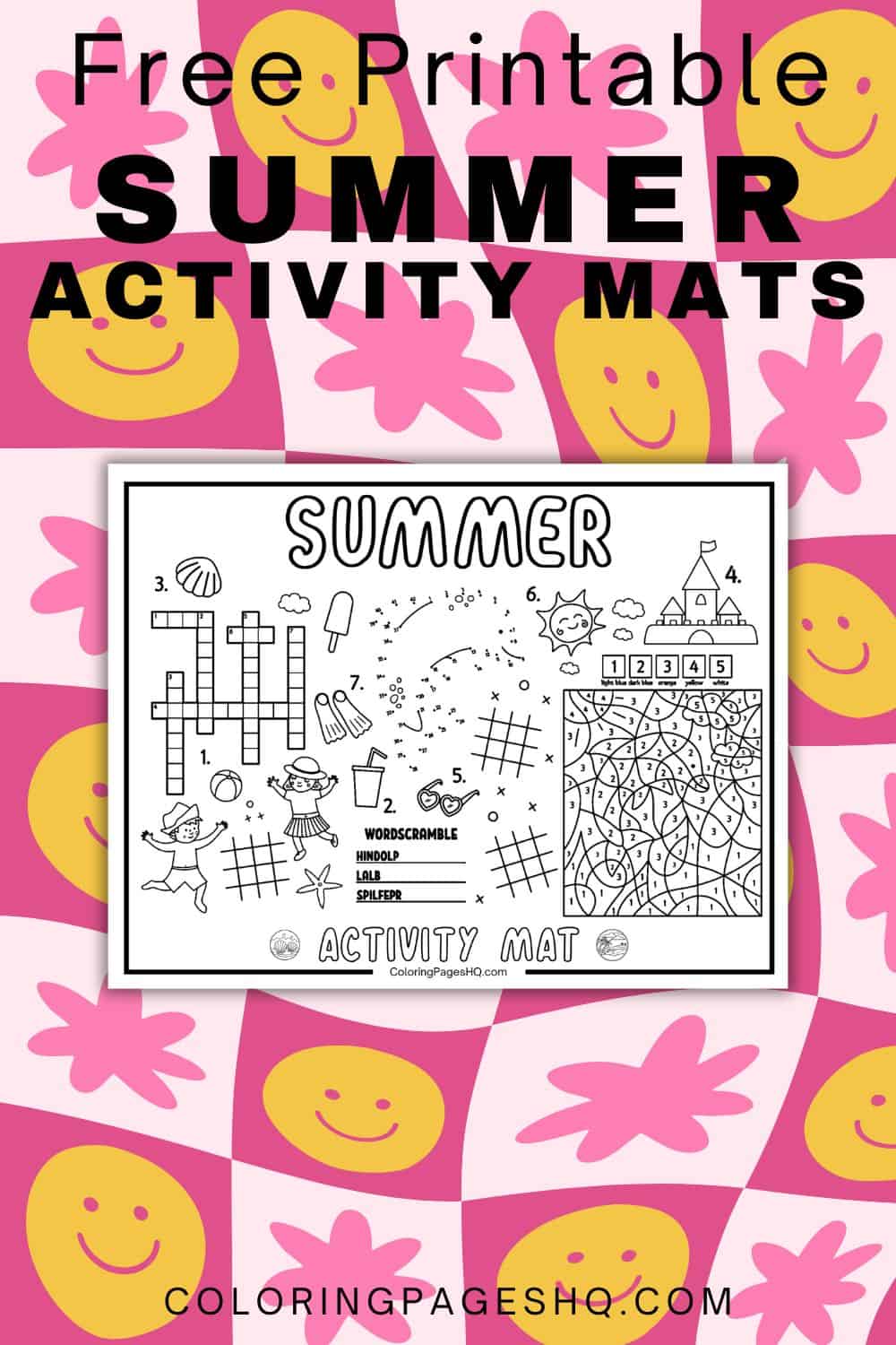 Cute Summer Activity Mats (Free PDF Printables) - Coloring Pages HQ