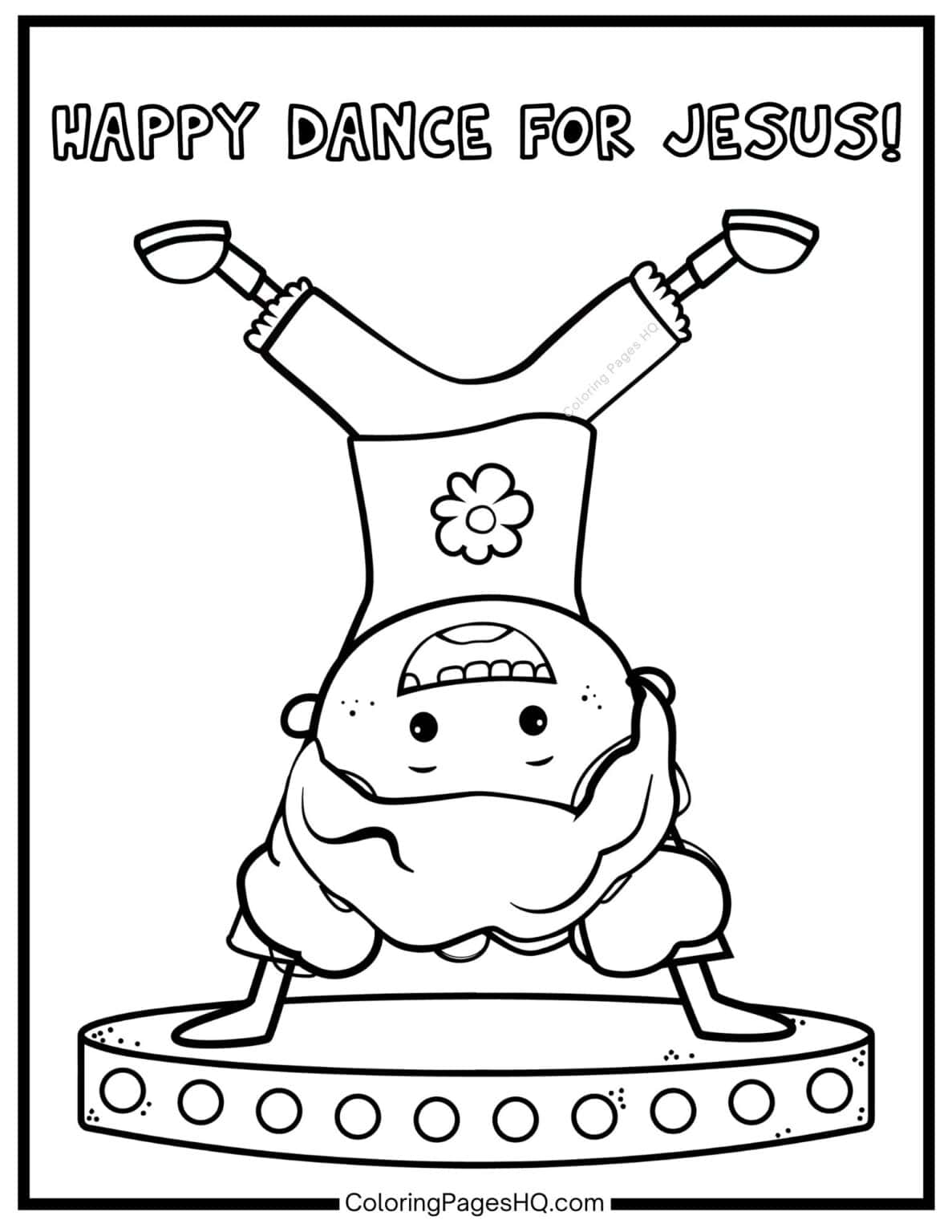 Cute Happy Dance for Jesus Coloring Pages (Free PDF Printables ...