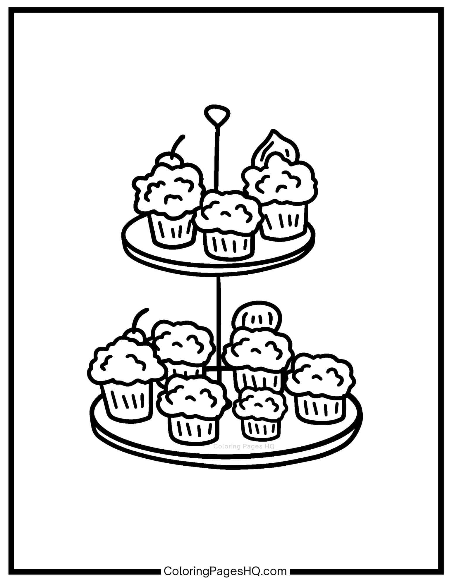 Cute Cupcake Coloring Pages (Free PDF Printables) - Coloring Pages HQ