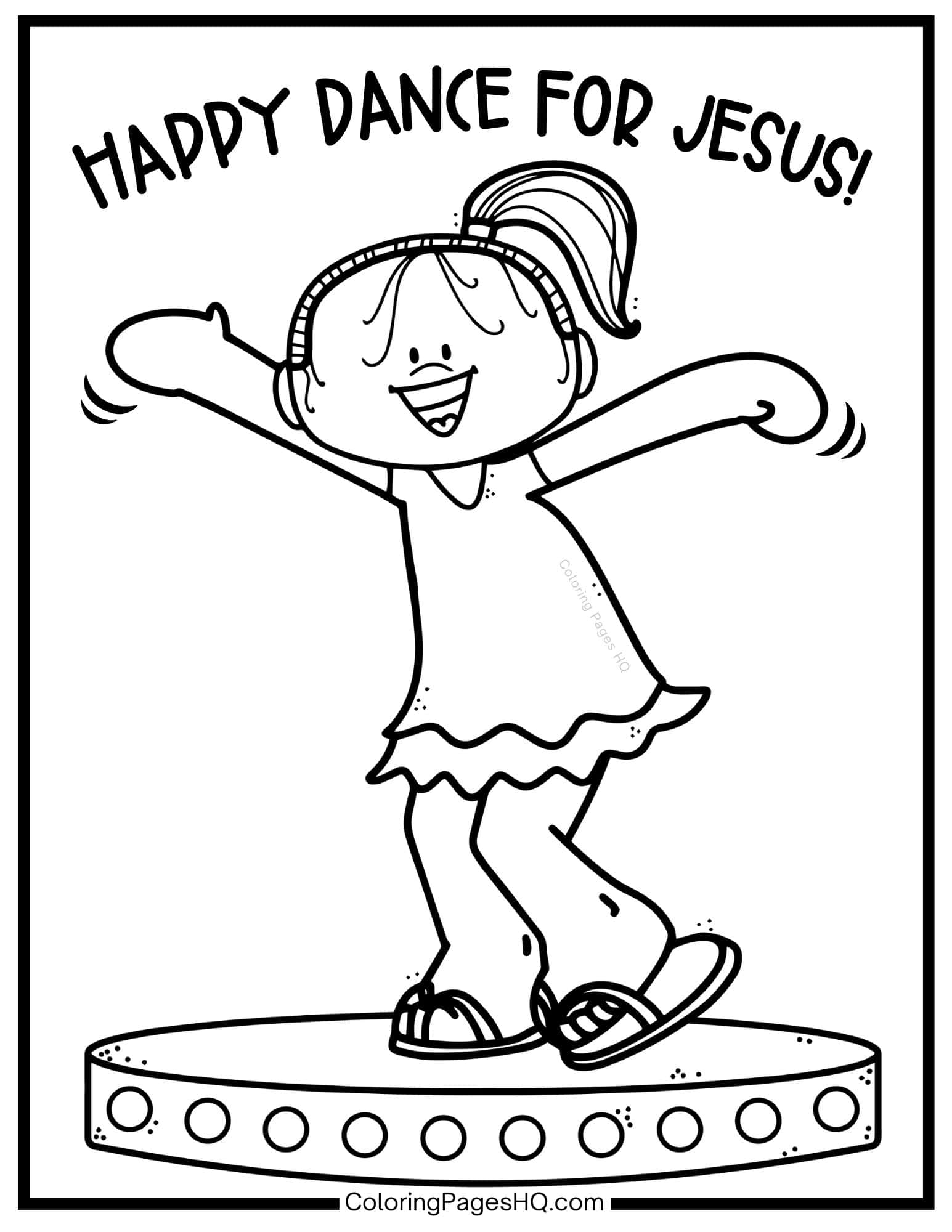 Cute Happy Dance for Jesus Coloring Pages (Free PDF Printables ...