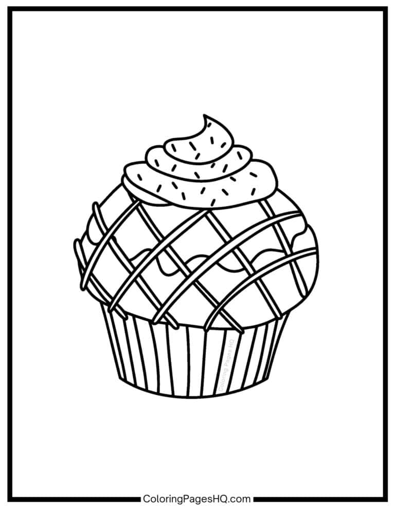 Cute Cupcake Coloring Pages (Free PDF Printables) - Coloring Pages HQ