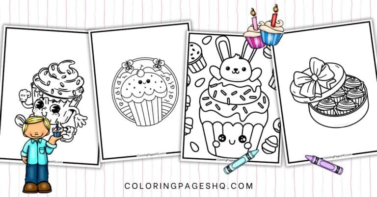 Cute Cupcake Coloring Pages (Free PDF Printables) - Coloring Pages HQ