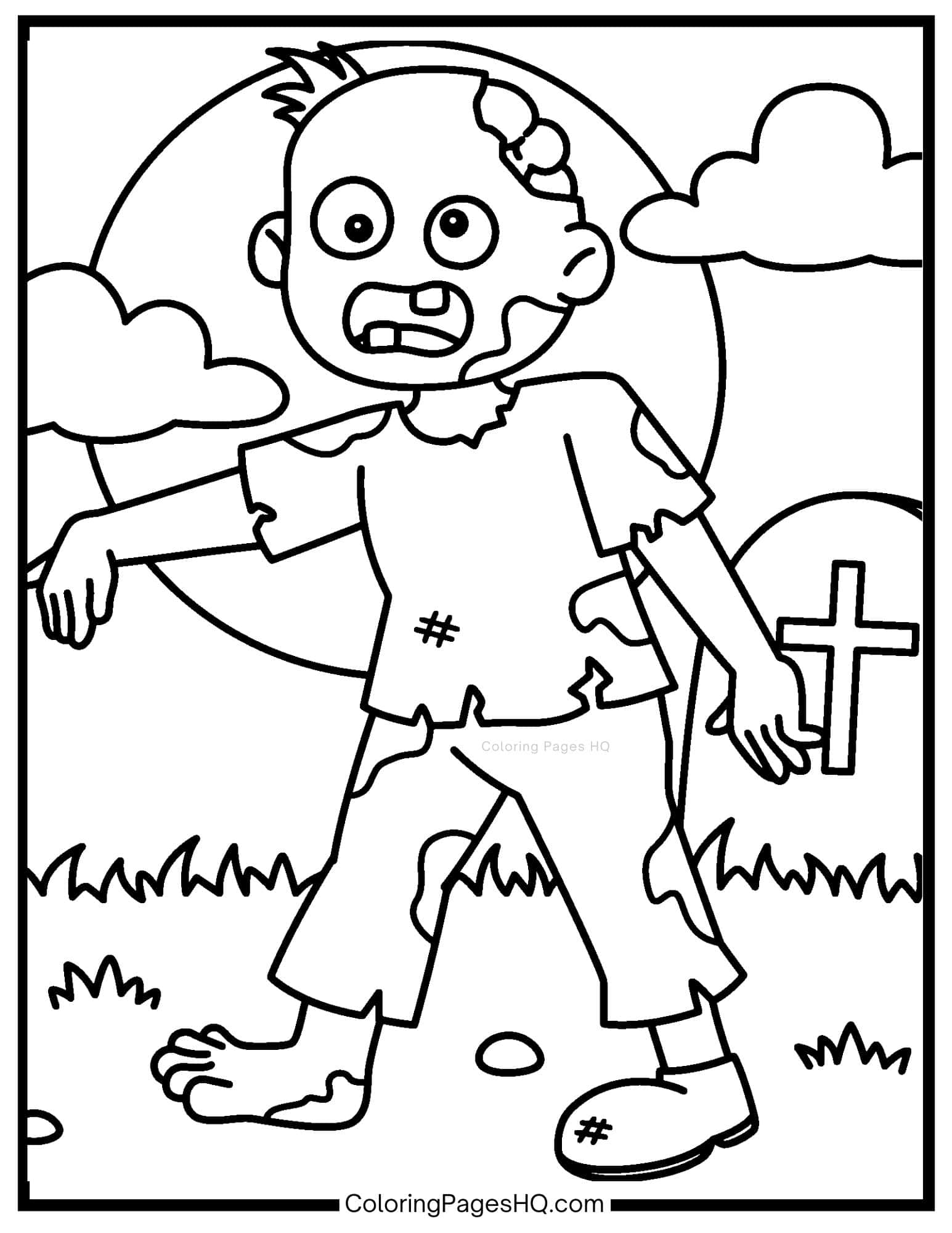 Fun Zombie Coloring Pages (Free PDF Printables) - Coloring Pages HQ