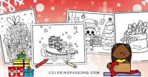 Christmas Gift Coloring Pages (Free PDF Printables) - Coloring Pages HQ
