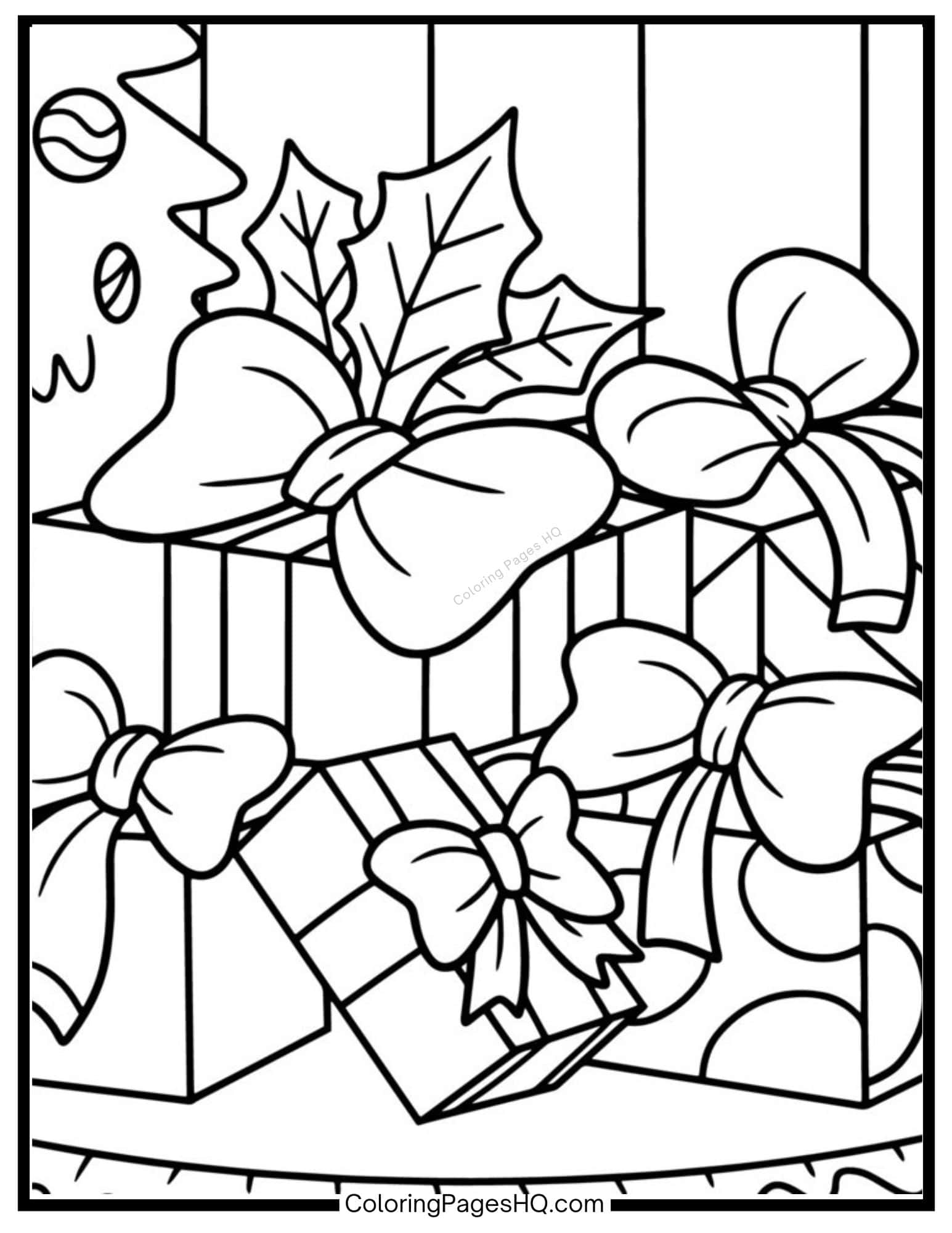 Christmas Gift Coloring Pages (Free PDF Printables) - Coloring Pages HQ