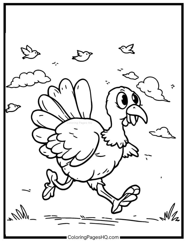 Cute Thanksgiving Turkey Coloring Pages (Free PDF Printables ...