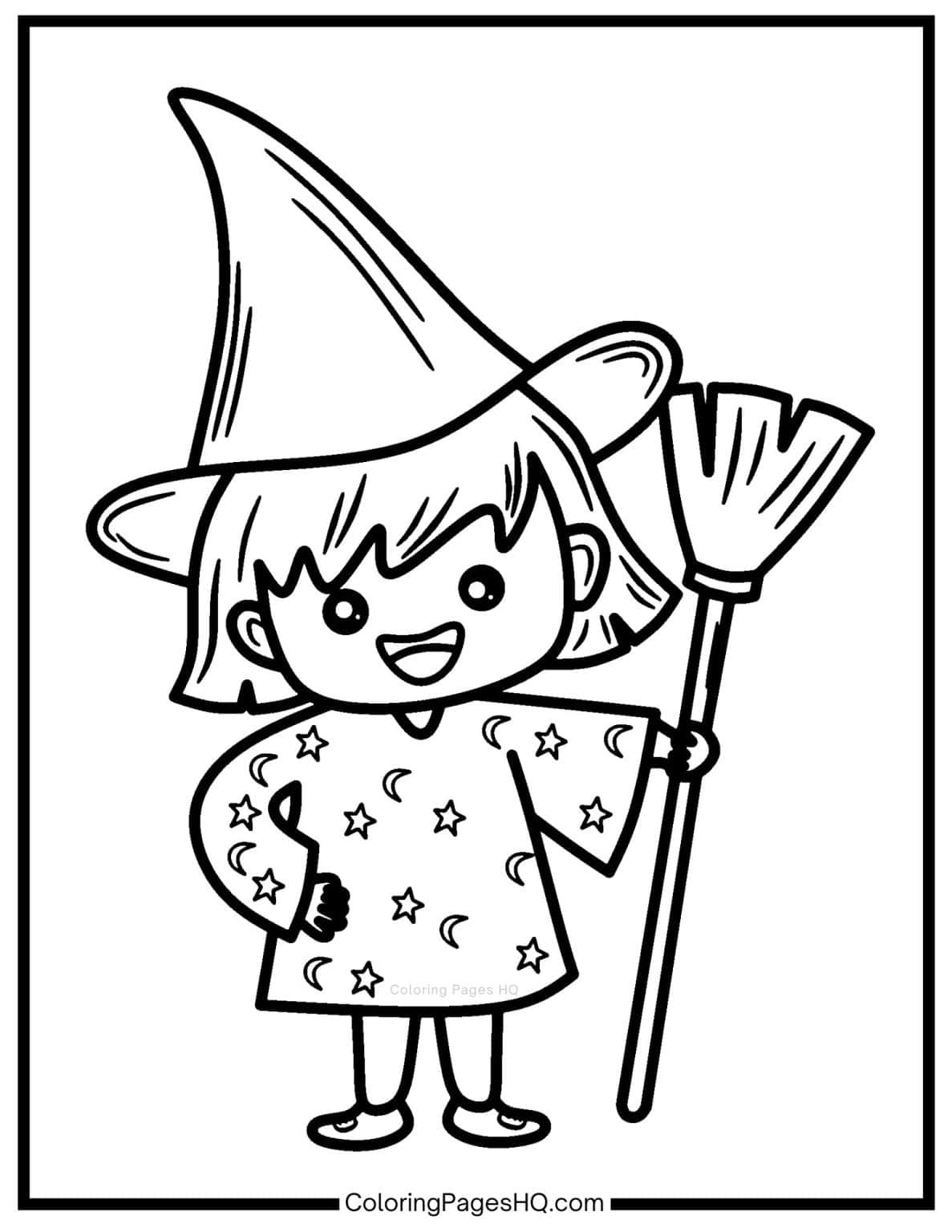 Cute Witch Coloring Pages (Free PDF Printables) - Coloring Pages HQ