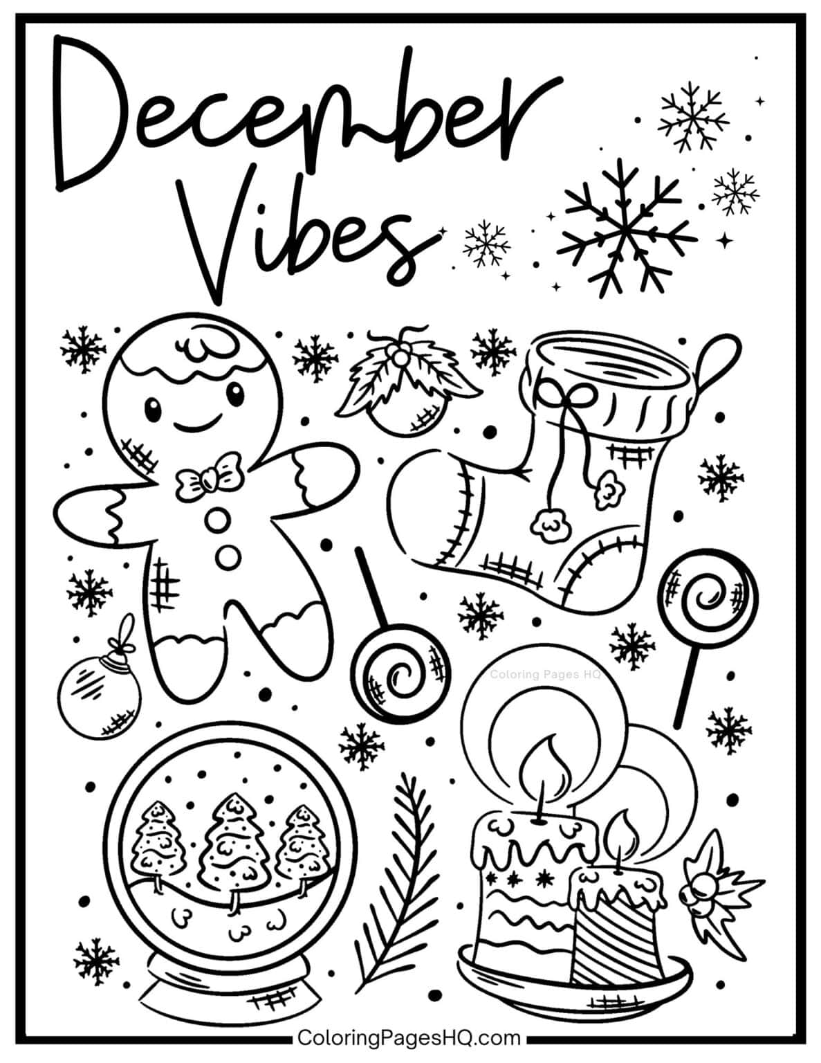 Cute December Coloring Pages (Free PDF Printables) - Coloring Pages HQ