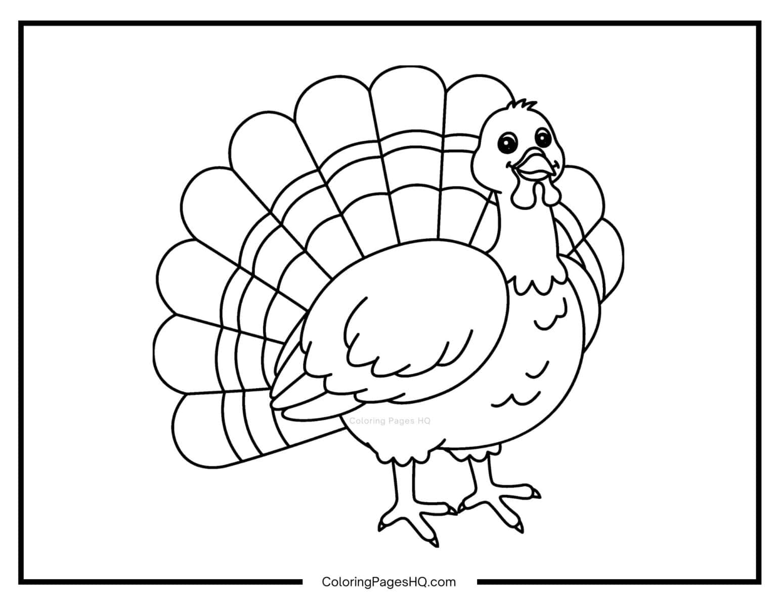 Cute Thanksgiving Turkey Coloring Pages (Free PDF Printables ...