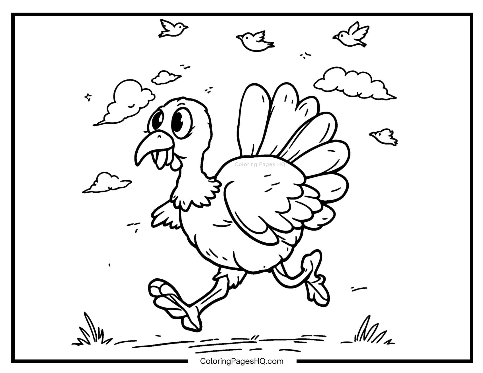 Cute Thanksgiving Turkey Coloring Pages (Free PDF Printables ...