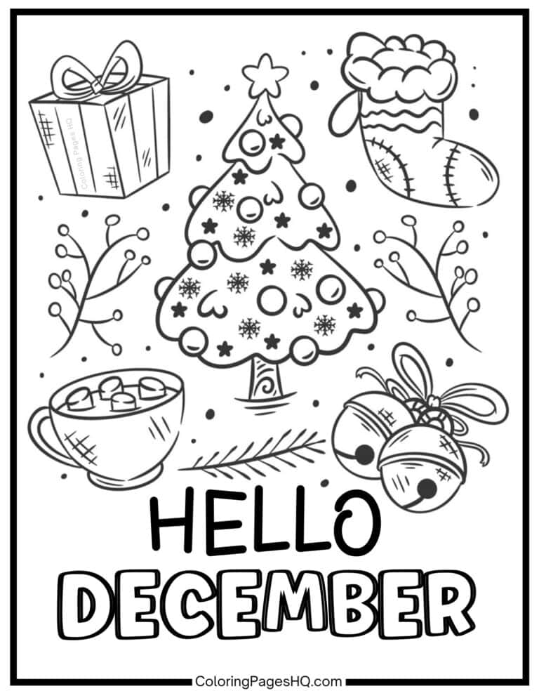 Christmas Gift Coloring Pages (Free PDF Printables) - Coloring Pages HQ