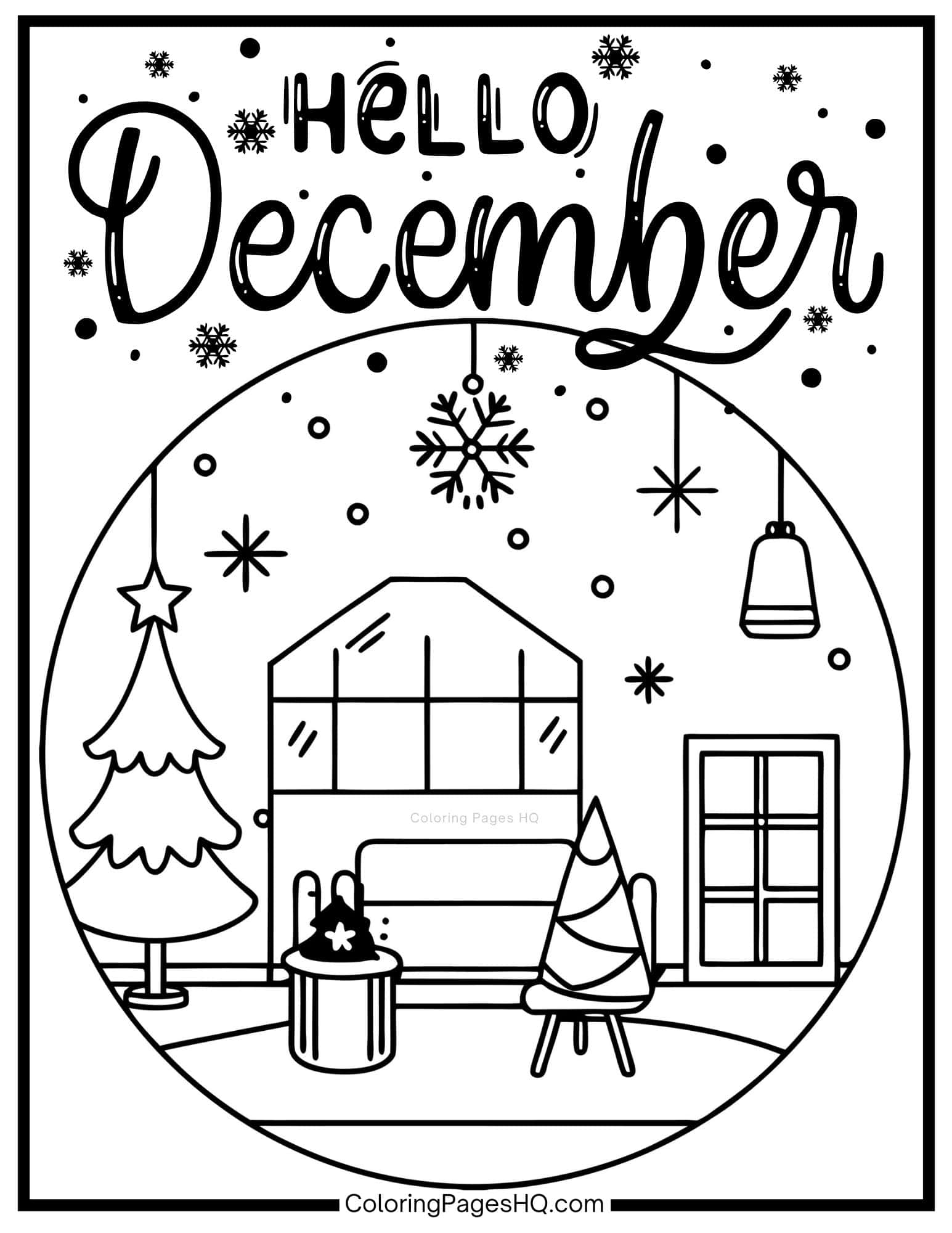 Cute December Coloring Pages (Free PDF Printables) - Coloring Pages HQ