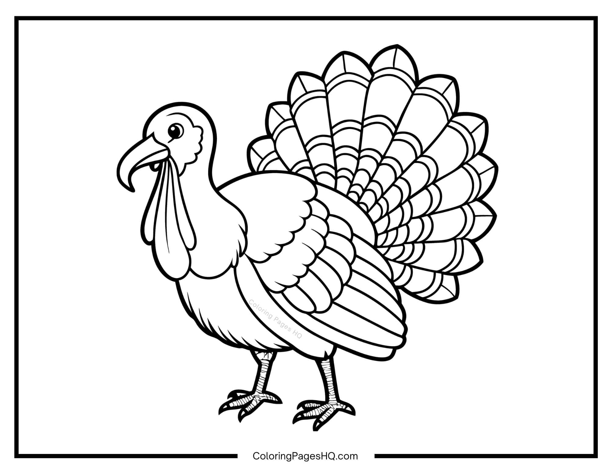 Cute Thanksgiving Turkey Coloring Pages (Free PDF Printables ...
