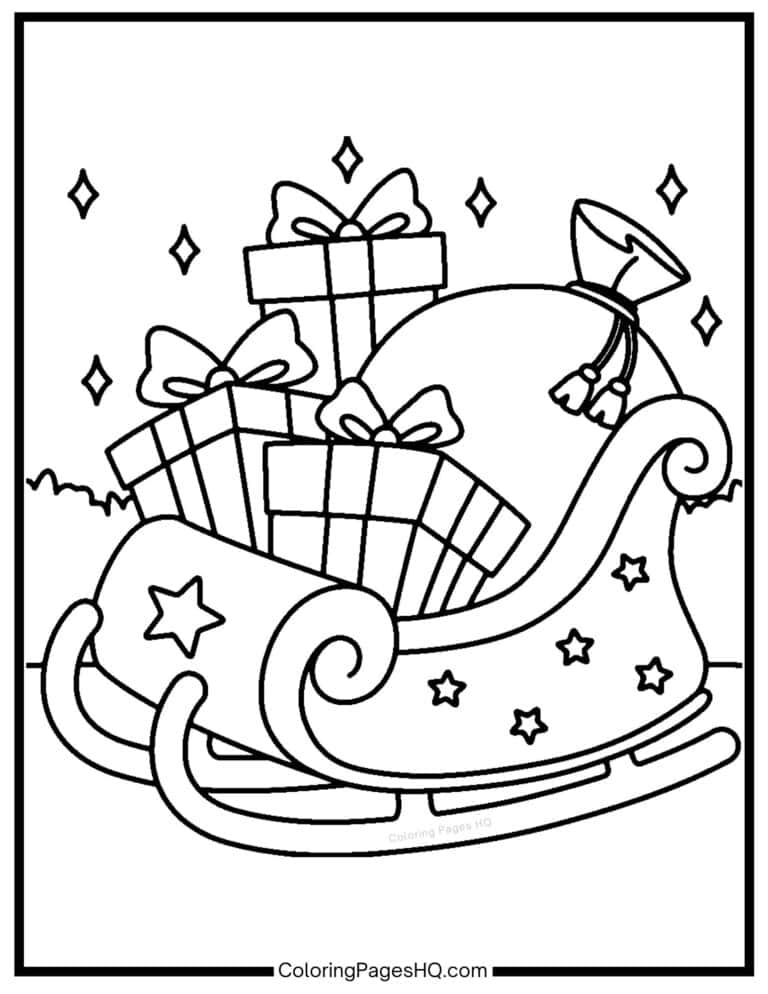 Christmas Gift Coloring Pages (Free PDF Printables) - Coloring Pages HQ