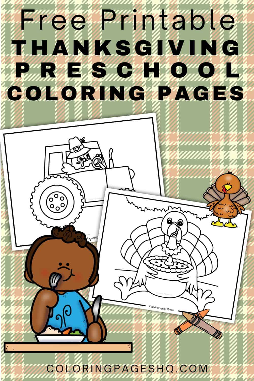 Thanksgiving Preschool Coloring Pages (Free PDF Printables) - Coloring ...