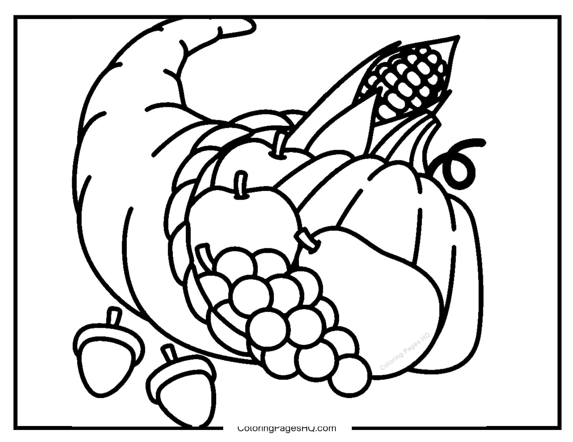 Thanksgiving Preschool Coloring Pages (Free PDF Printables) - Coloring ...