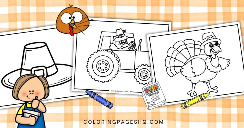 Thanksgiving Preschool Coloring Pages (Free PDF Printables) - Coloring ...