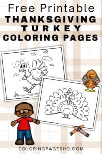 Cute Thanksgiving Turkey Coloring Pages (Free PDF Printables ...
