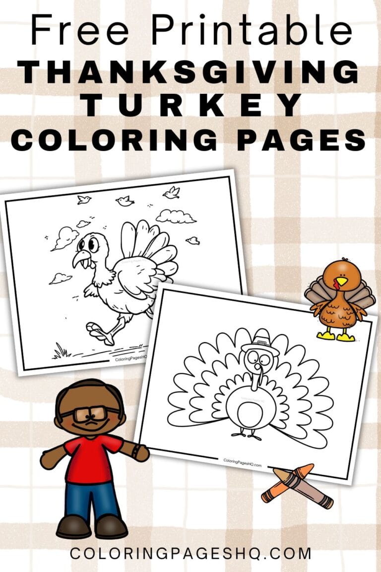 Cute Thanksgiving Turkey Coloring Pages (Free PDF Printables ...