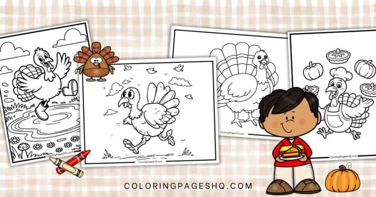 Cute Thanksgiving Turkey Coloring Pages (Free PDF Printables ...