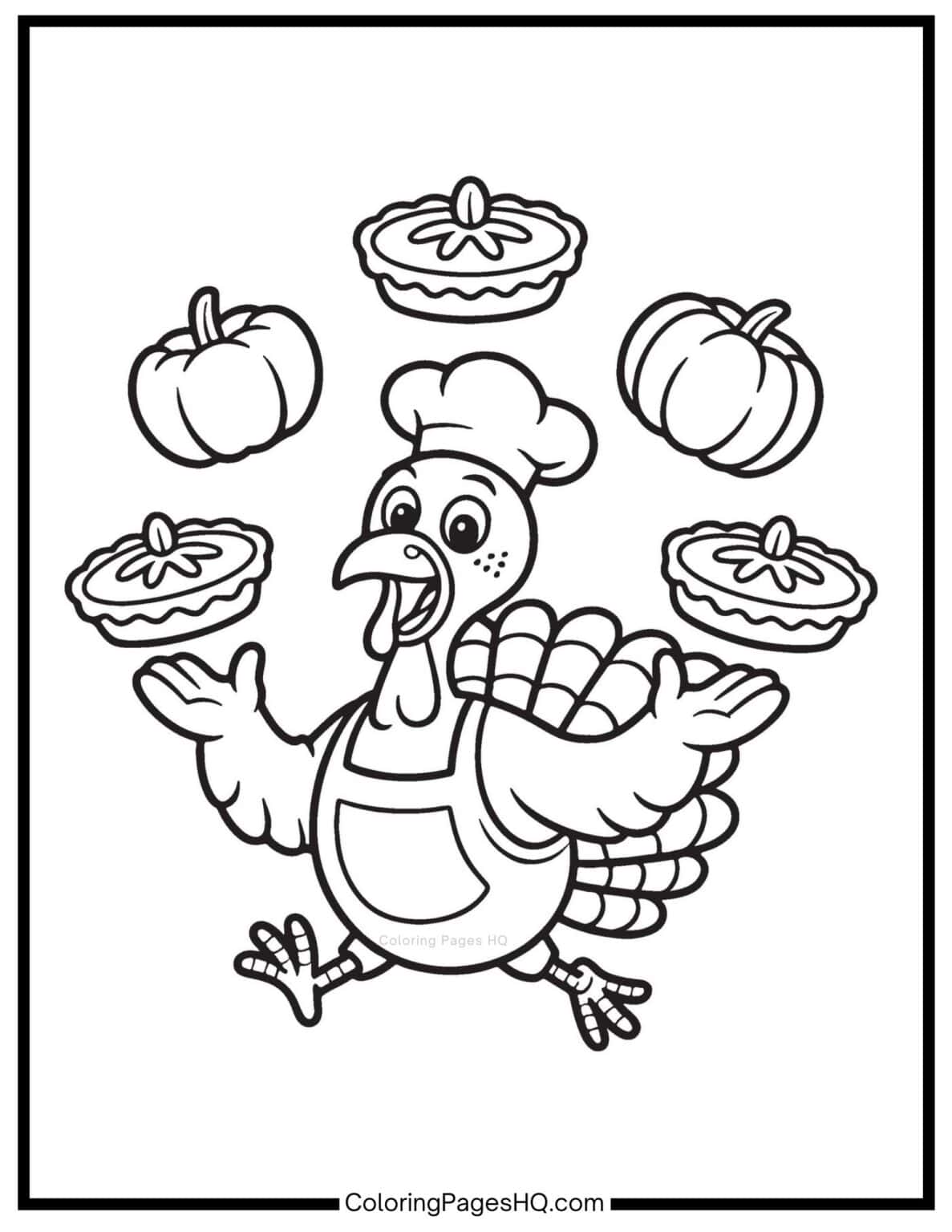 Cute Thanksgiving Turkey Coloring Pages (Free PDF Printables ...
