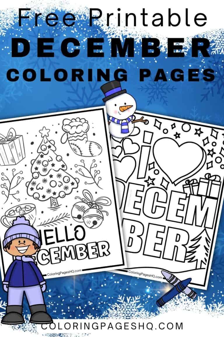 Cute December Coloring Pages (Free PDF Printables) - Coloring Pages HQ