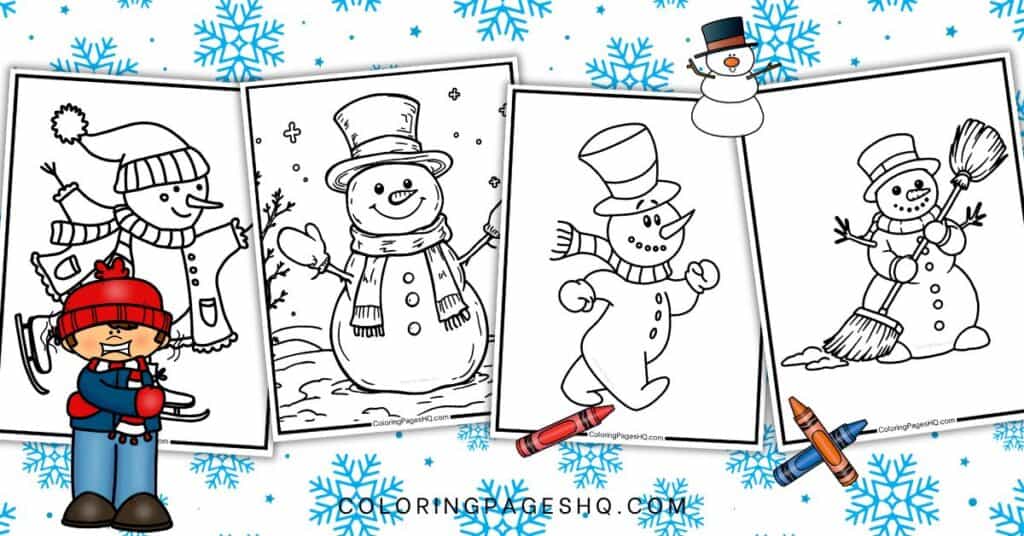Snowman Coloring Pages (Free PDF Printables) - Coloring Pages HQ