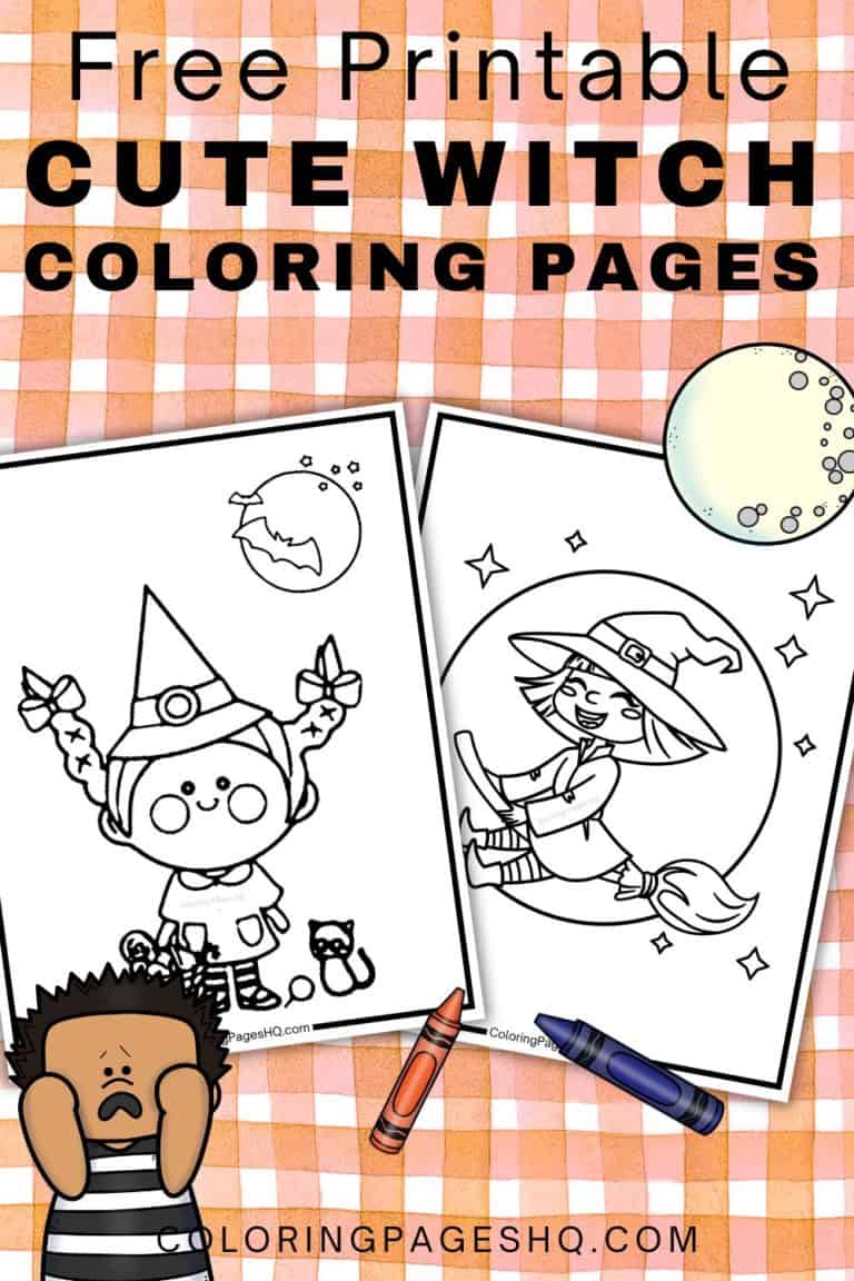 Cute Witch Coloring Pages (Free PDF Printables) - Coloring Pages HQ