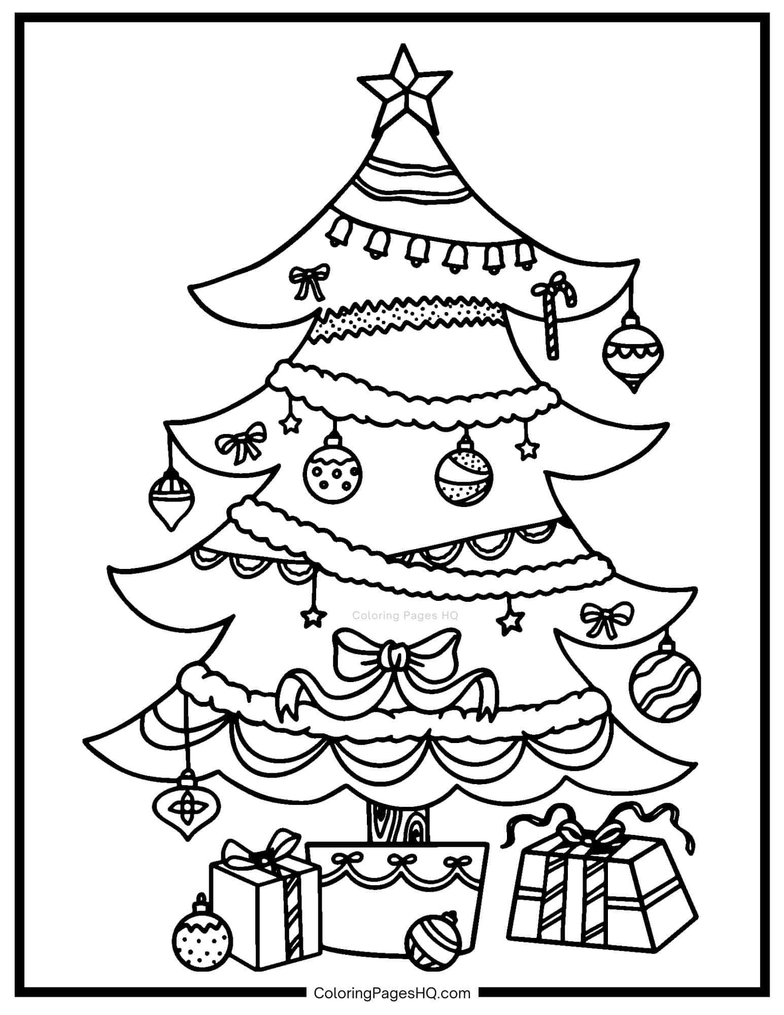Christmas Tree Coloring Pages (Free PDF Printables) - Coloring Pages HQ