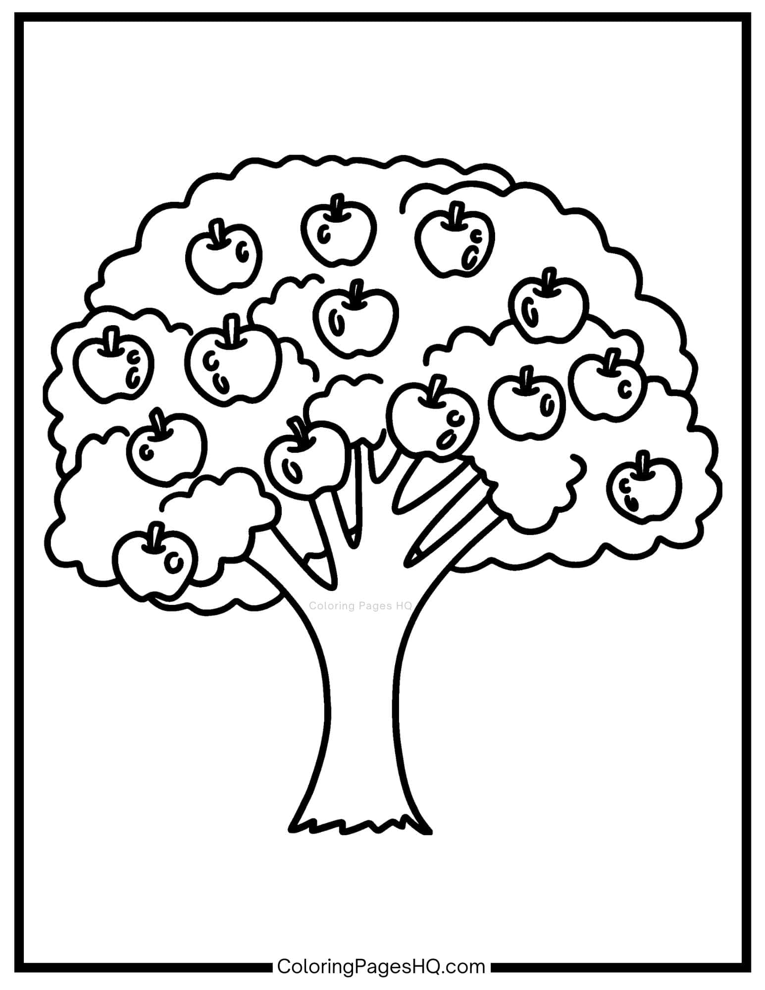 Cute Apple Coloring Pages (Free PDF Printables) - Coloring Pages HQ
