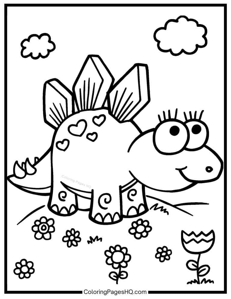 Cute Dinosaur Coloring Pages (Free PDF Printables) - Coloring Pages HQ