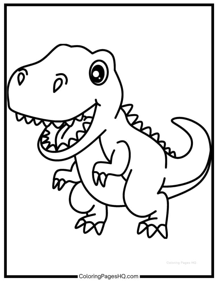 Cute Dinosaur Coloring Pages (Free PDF Printables) - Coloring Pages HQ