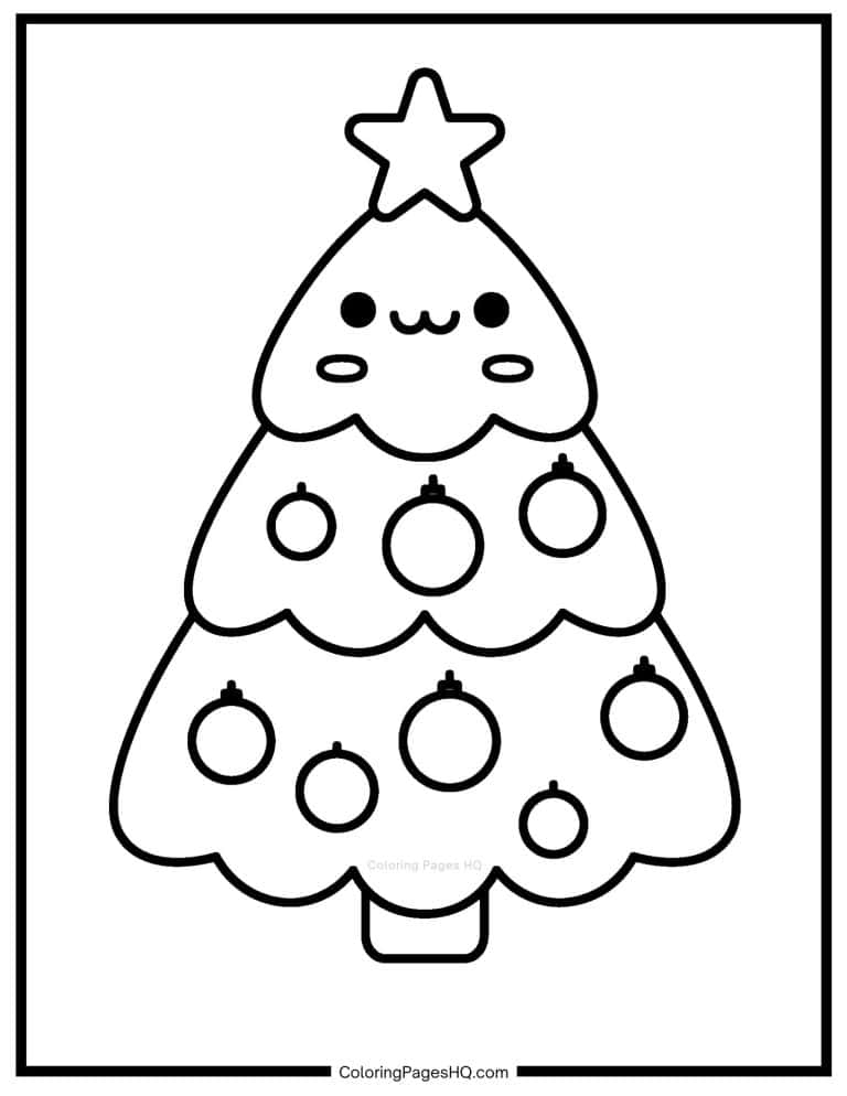 Christmas Tree Coloring Pages (Free PDF Printables) - Coloring Pages HQ