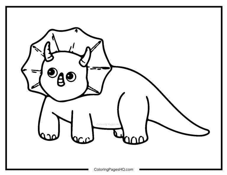 Cute Dinosaur Coloring Pages (Free PDF Printables) - Coloring Pages HQ