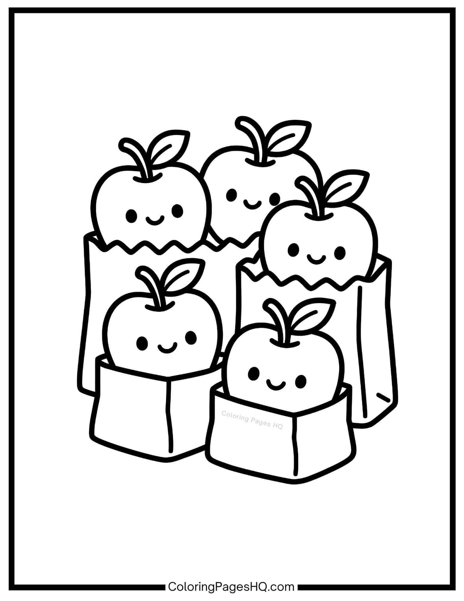 Cute Apple Coloring Pages (Free PDF Printables) - Coloring Pages HQ