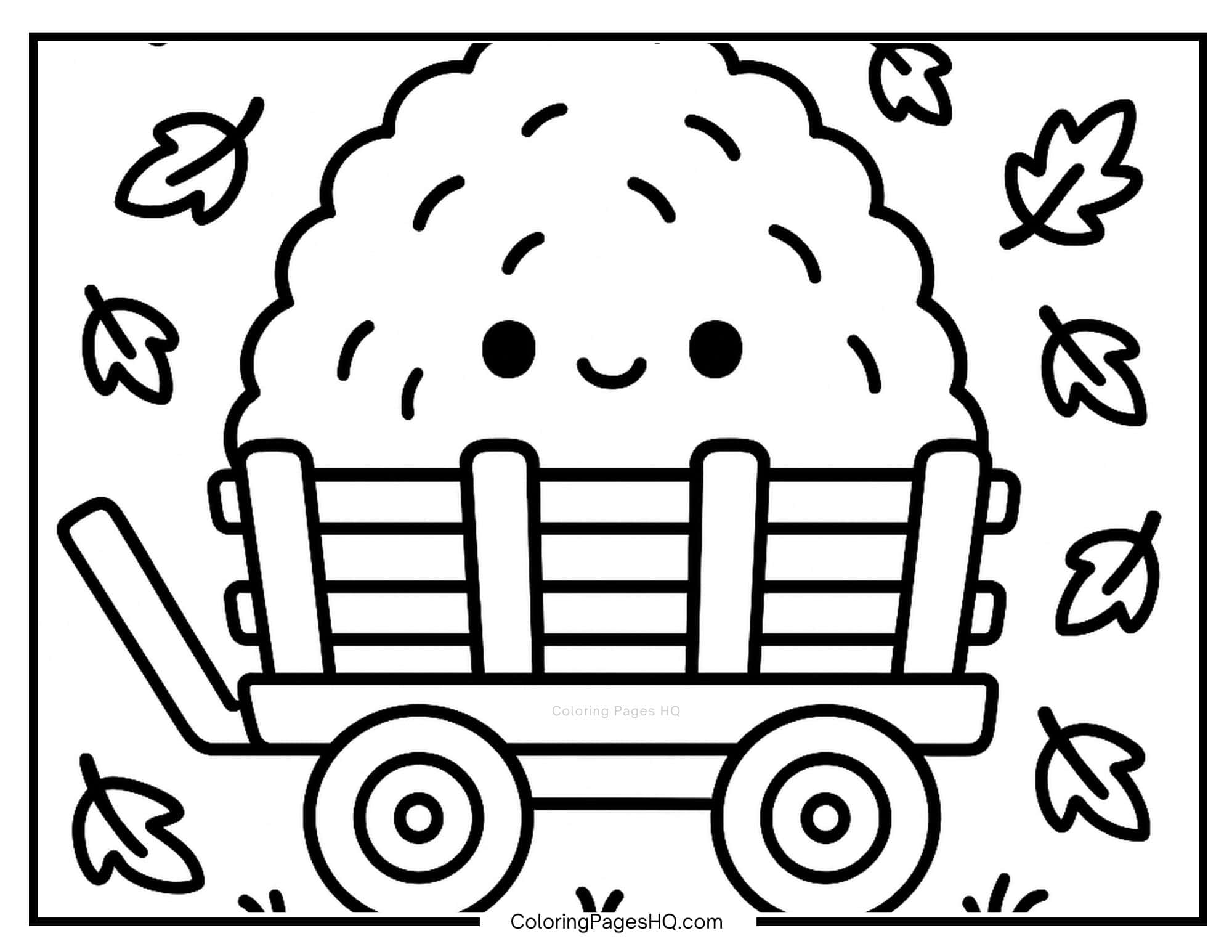 Easy to Color Autumn Hayride Coloring Pages (Free PDF Printables ...