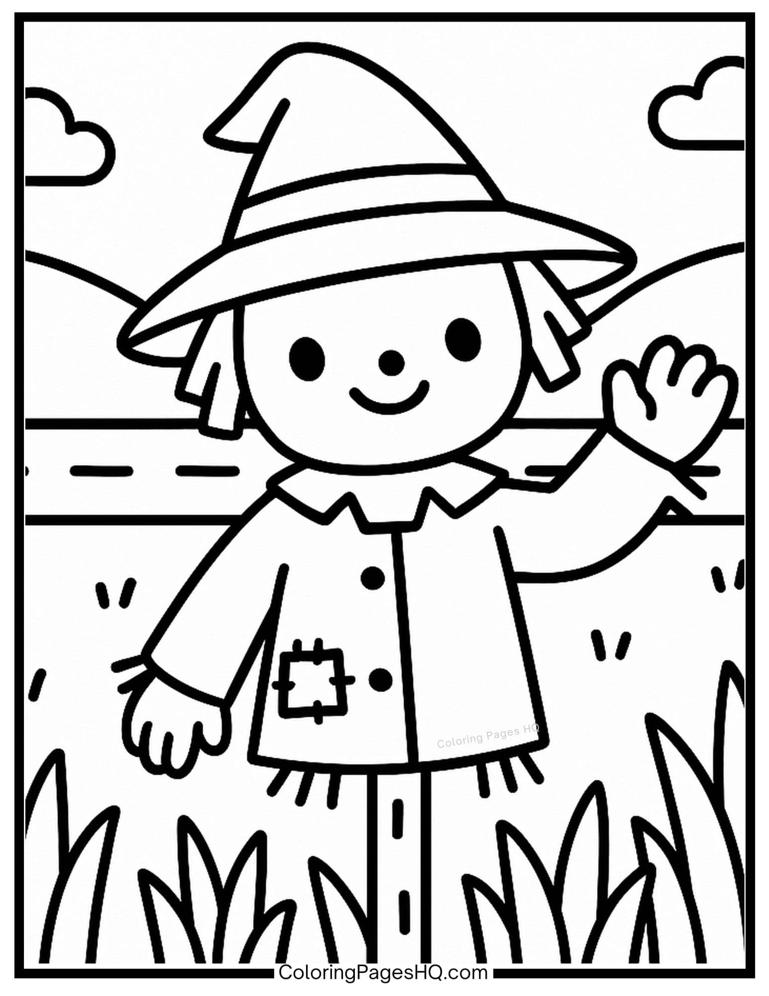 Easy to Color Autumn Hayride Coloring Pages (Free PDF Printables ...